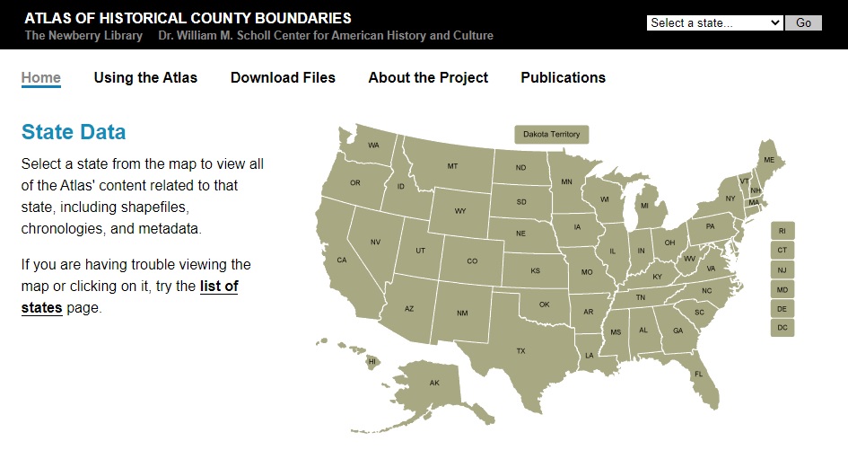 How to Use the Atlas of Historical County Boundaries